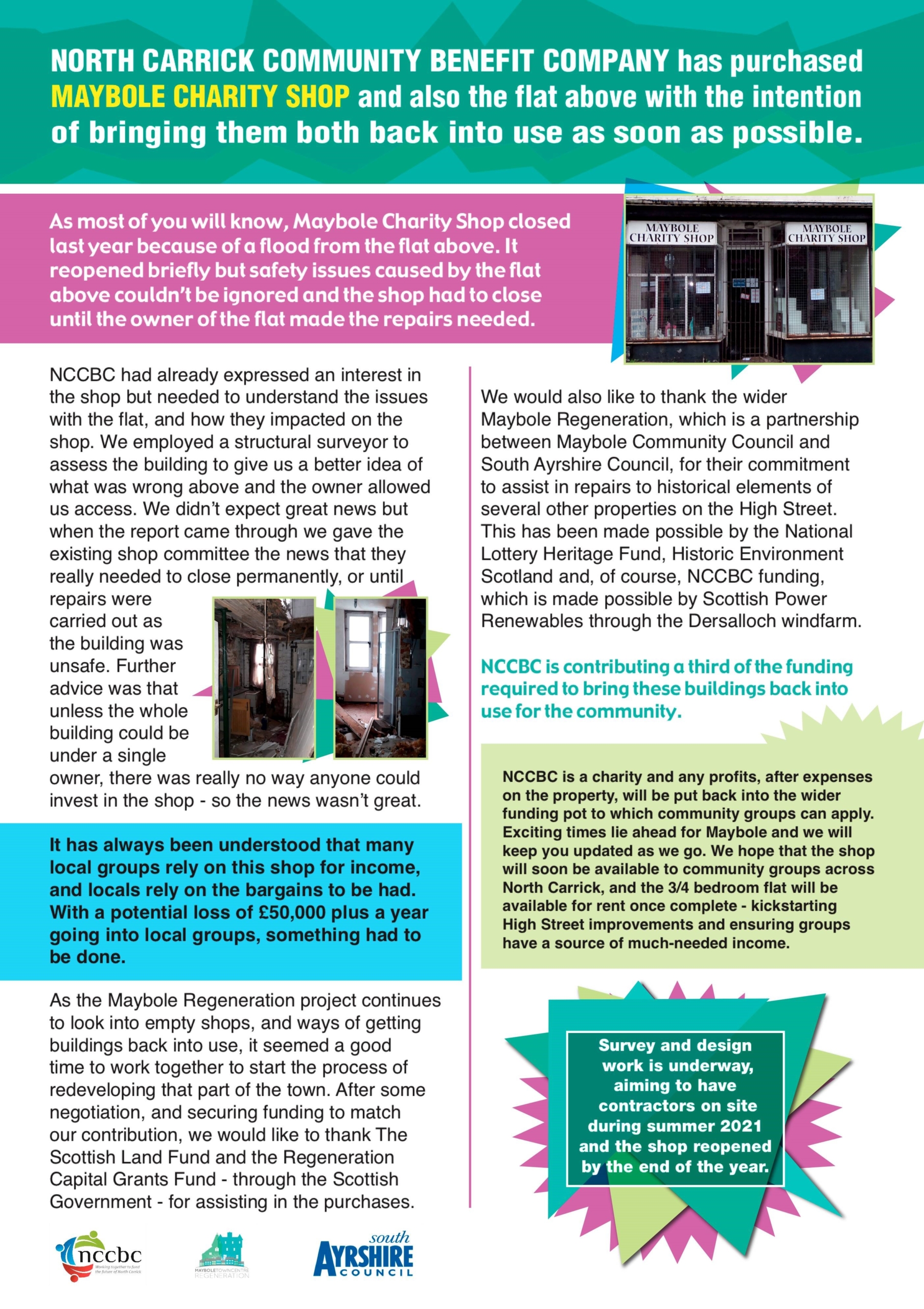 Maybole Charity Shop - Aiming to reopen by end of the year! - NCCBC